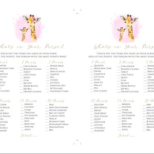 Pink Giraffe Baby Shower Game Bundle Template Set, Giraffe Shower Games ...