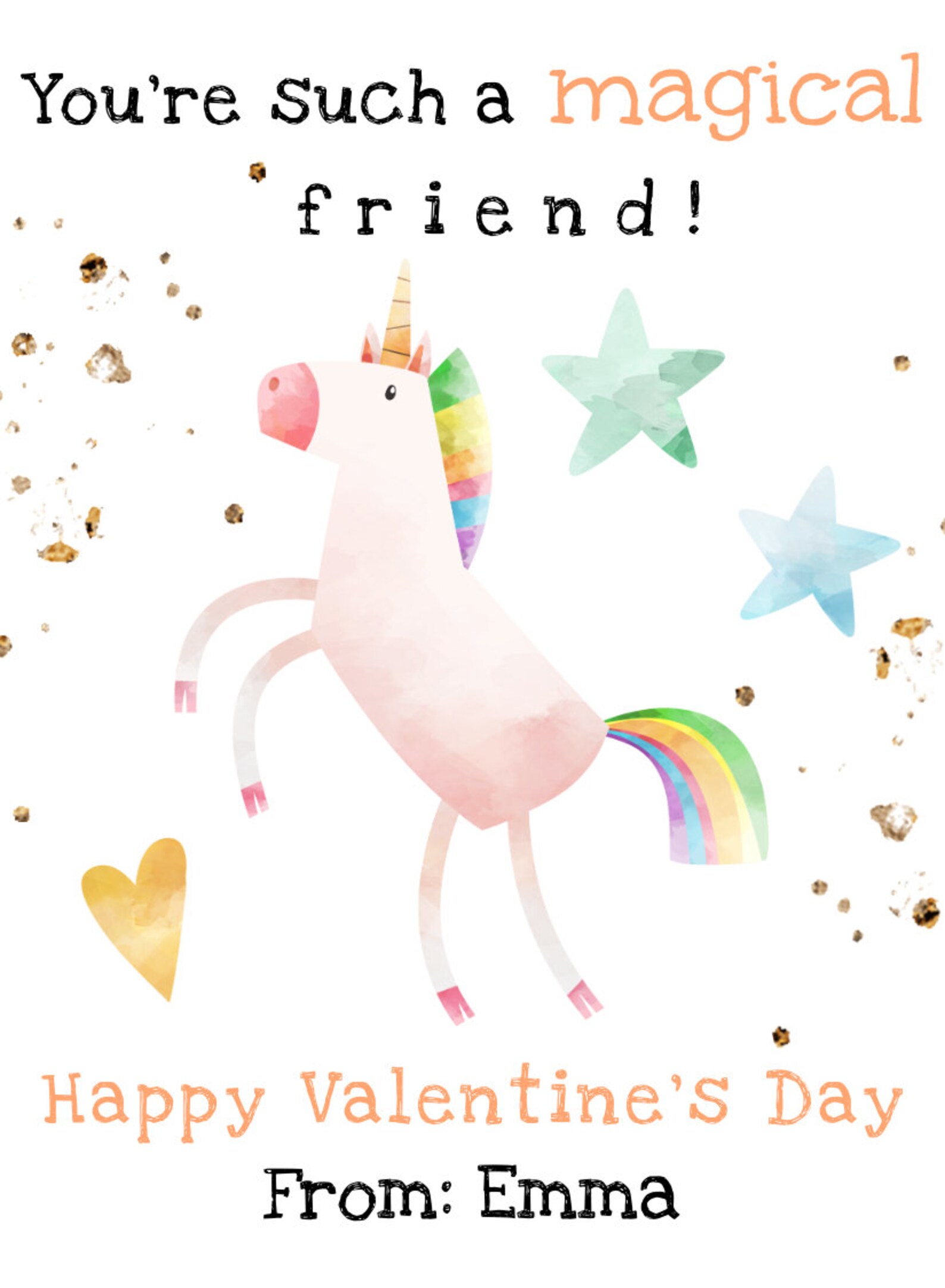 Unicorn Valentines Day Card Template Unicorn Valentines Cards | Etsy