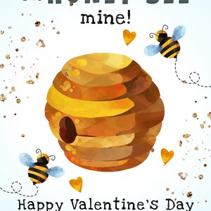 Bee Valentines Day Card Template, Honey Bee Valentine Card for Kids ...