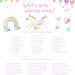 What's Your Unicorn Name Birthday Activity Sign Template 8 X 10 ...