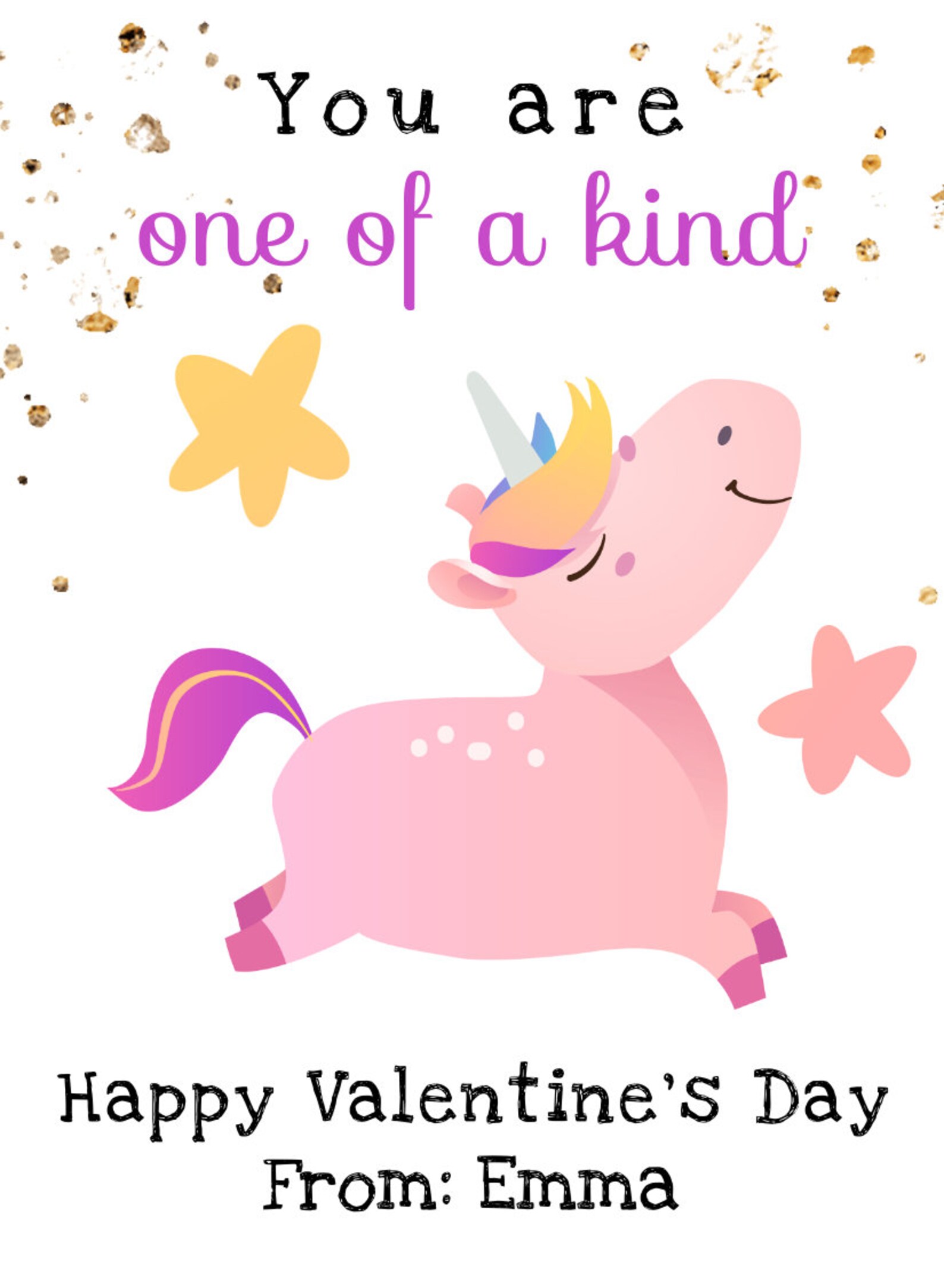 Magical Valentines Day Card Template, Unicorn Valentines Cards for Kids ...