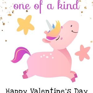 Magical Valentines Day Card Template, Unicorn Valentines Cards for Kids ...
