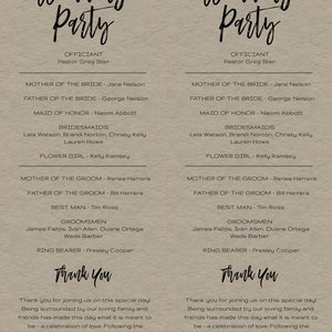 Mr & Mrs Wedding Program Template, 1/2 Page Printable Program, Instant ...