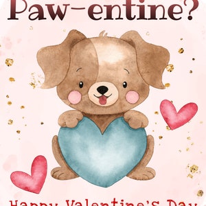 Cats + Dogs Valentines Day Card Template, Printable Cat Valentines ...