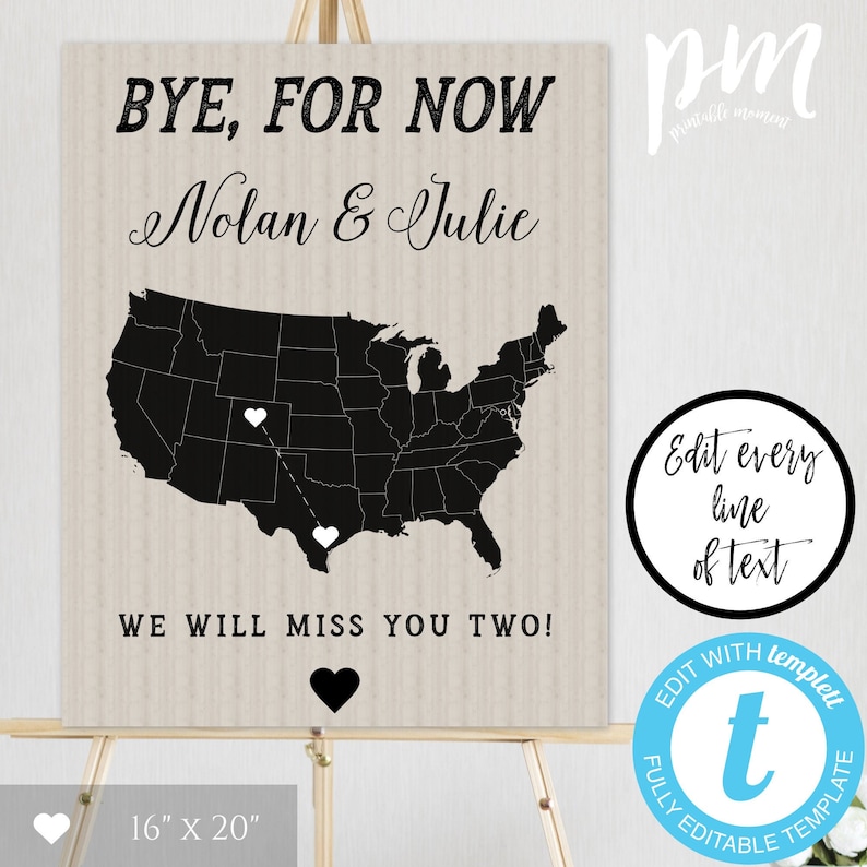 Going Away Party Sign With Map Farewell Party Retirement - Etsy