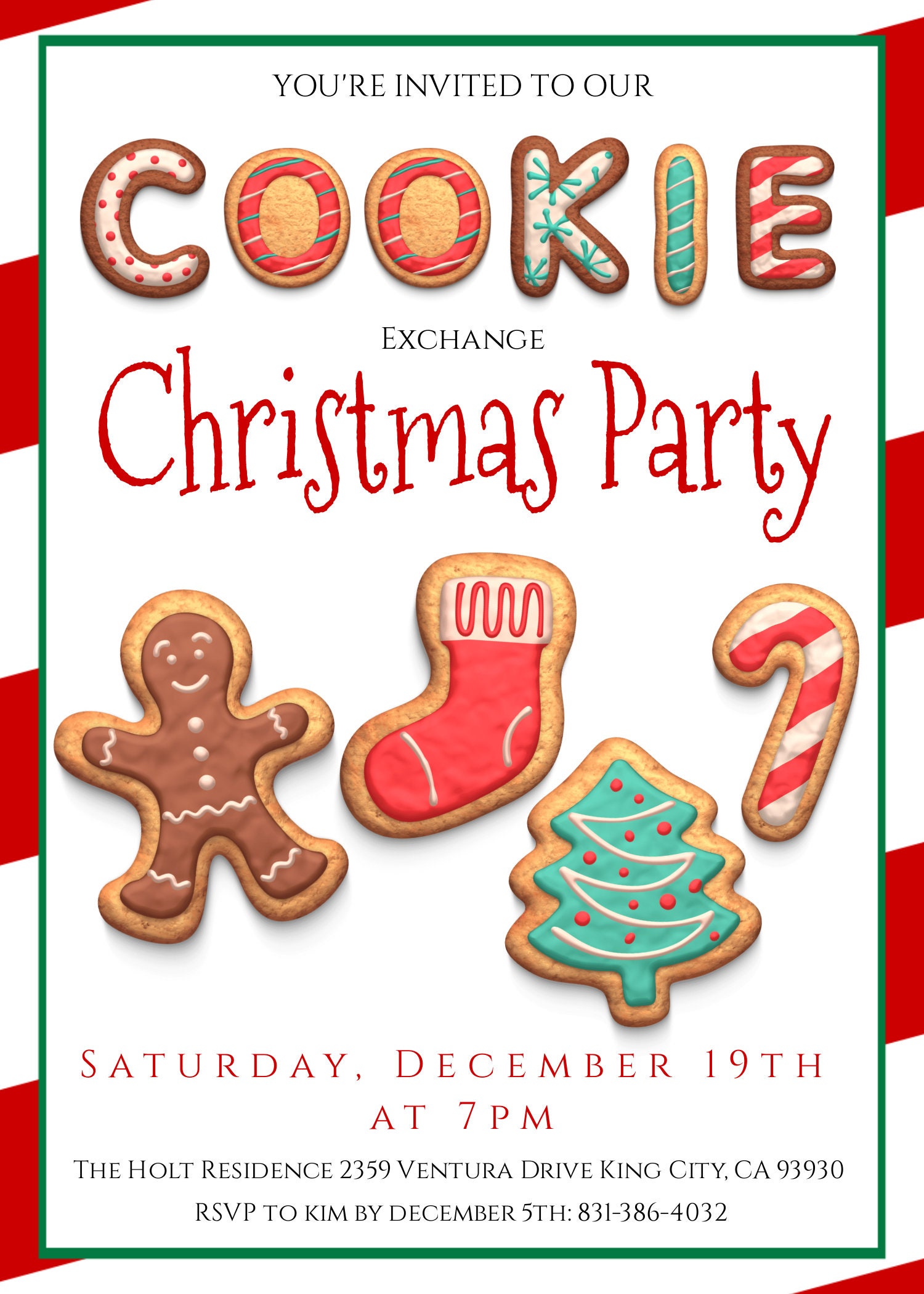 Cookie Exchange Party Invitation Template Set Editable | Etsy