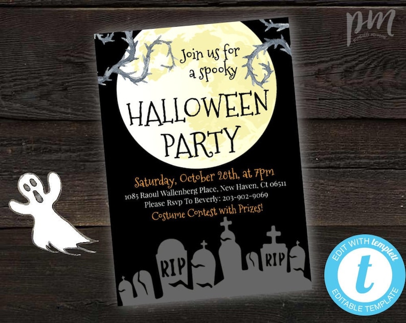 Halloween Work Party Invitation Template Spooky Halloween | Etsy