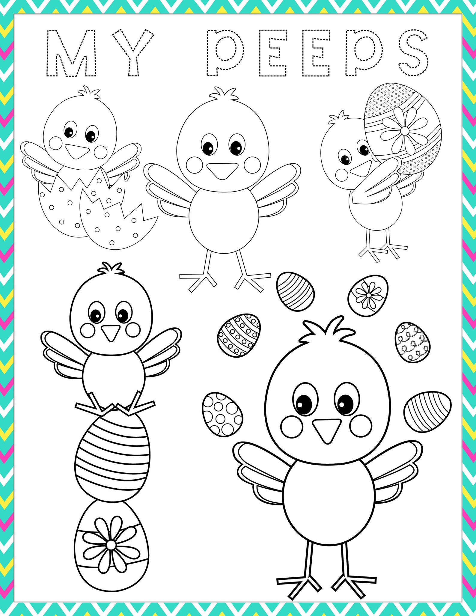 Easter Coloring Pages for Kids, 10 Page Coloring Printable Template ...