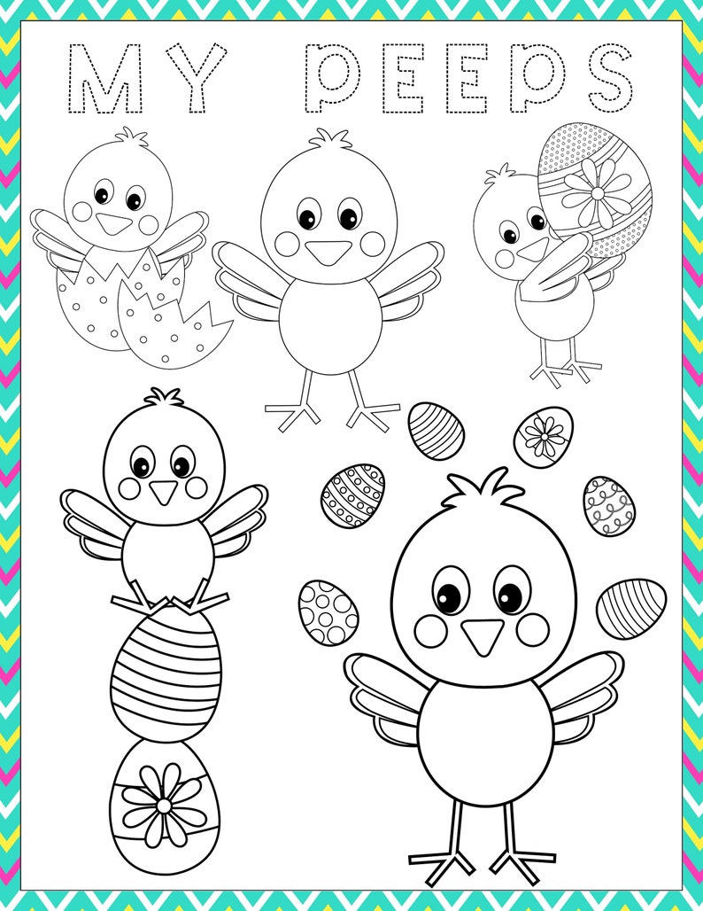 Easter Coloring Pages for Kids 10 Page Coloring Printable - Etsy
