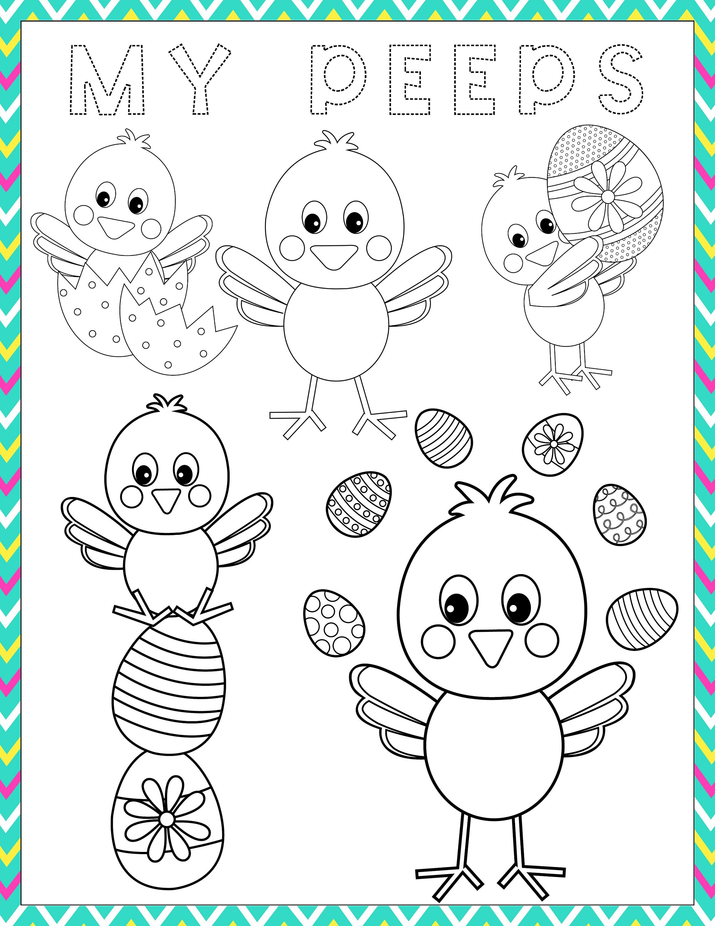 Easter Coloring Pages for Kids 10 Page Coloring Printable | Etsy