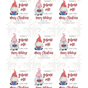 Gnome Gift Tag Template, Teacher Gift Tag for Christmas Appreciation ...