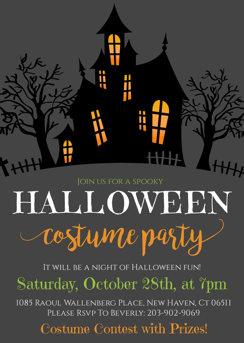 Halloween Costume Party Invitation Template, Kid's Costume Party ...