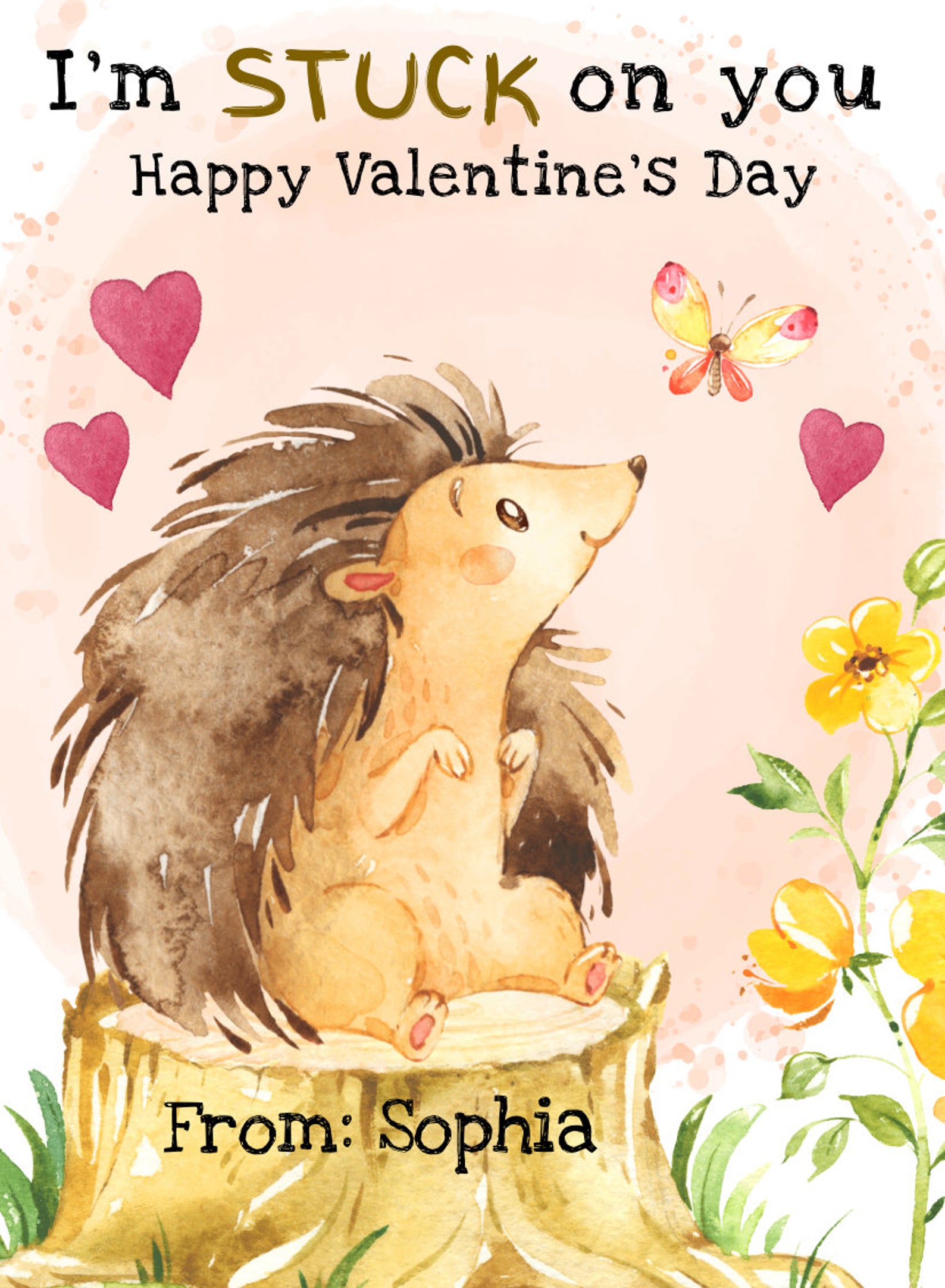 Woodland Animal Valentines Day Card Template Forest Animal - Etsy