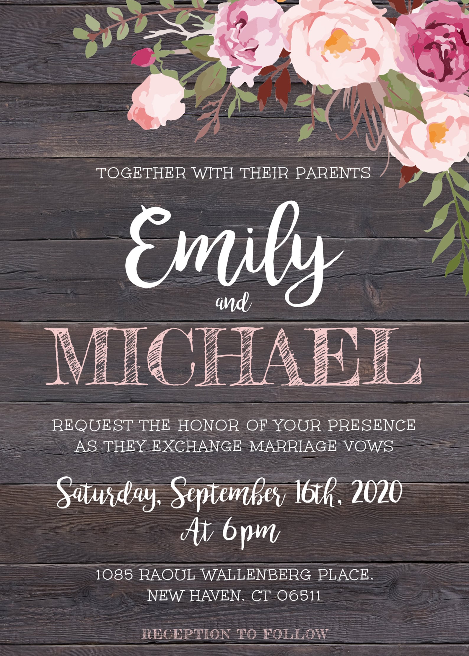 Rustic Floral Wedding Invitation Template Suite Printable | Etsy