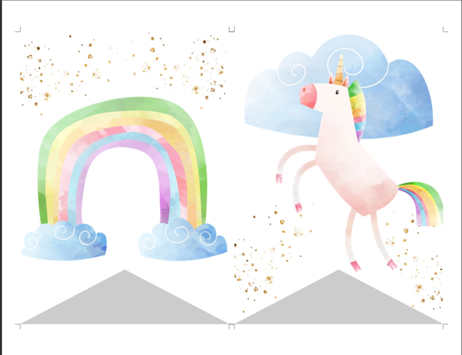 Unicorn Banner Flag Template for Birthday, Unicorn Decor, Magical ...