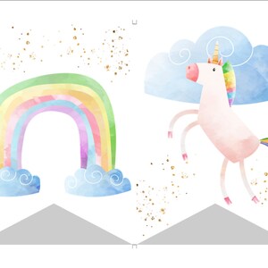 Unicorn Banner Flag Template for Birthday, Unicorn Decor, Magical ...