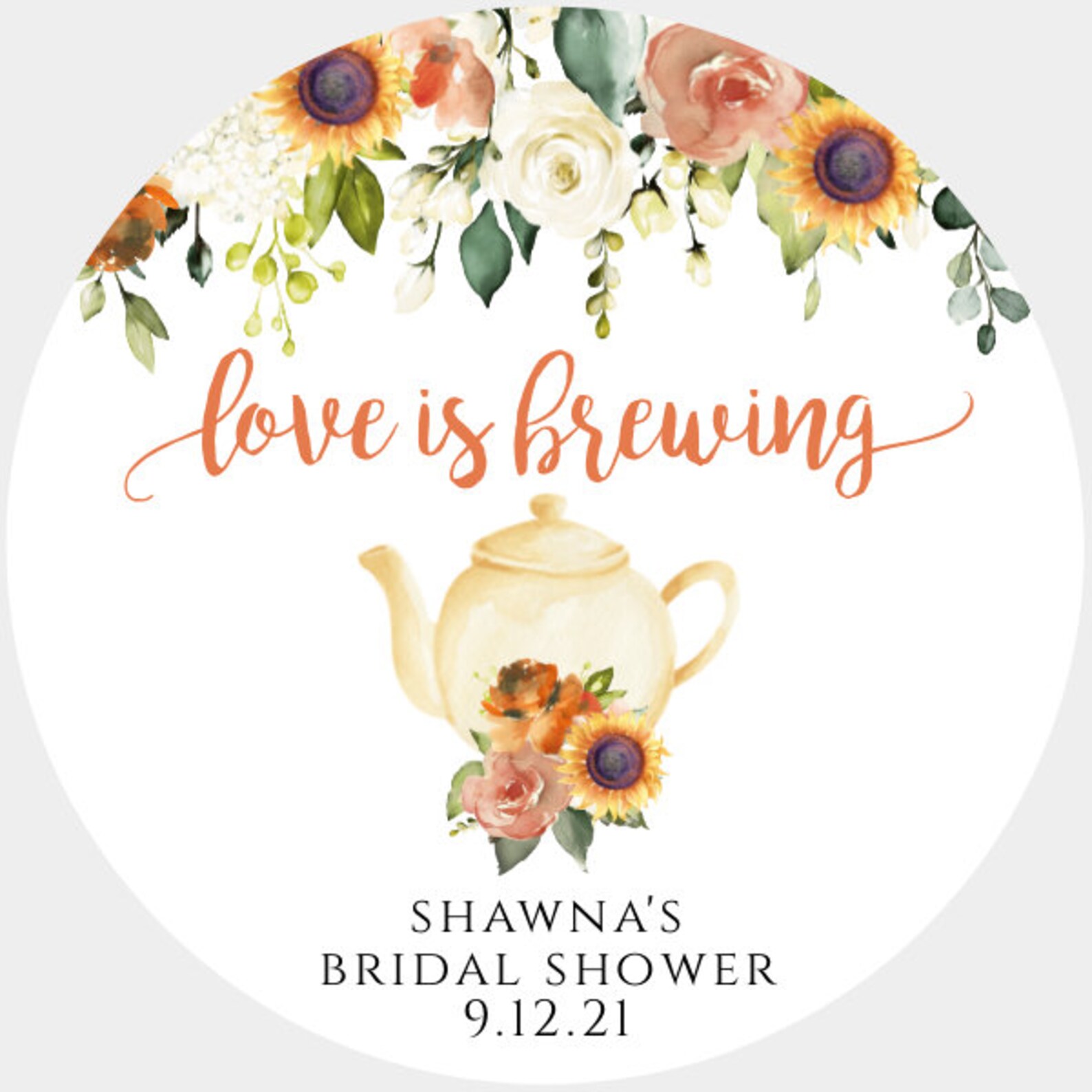 Love is Brewing Fall Favor Tag Printable Template Stickers | Etsy