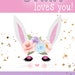 Bunny Valentine Card Template Bunny Valentines Cards for Kids - Etsy