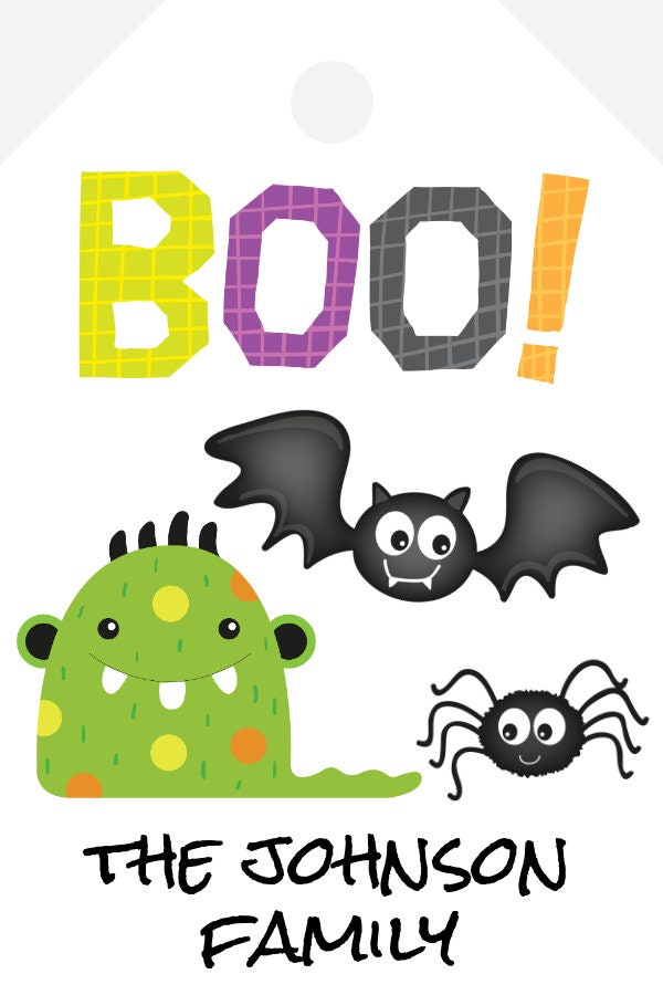 Monster Halloween Gift Tag Template Set Printable Trunk or - Etsy