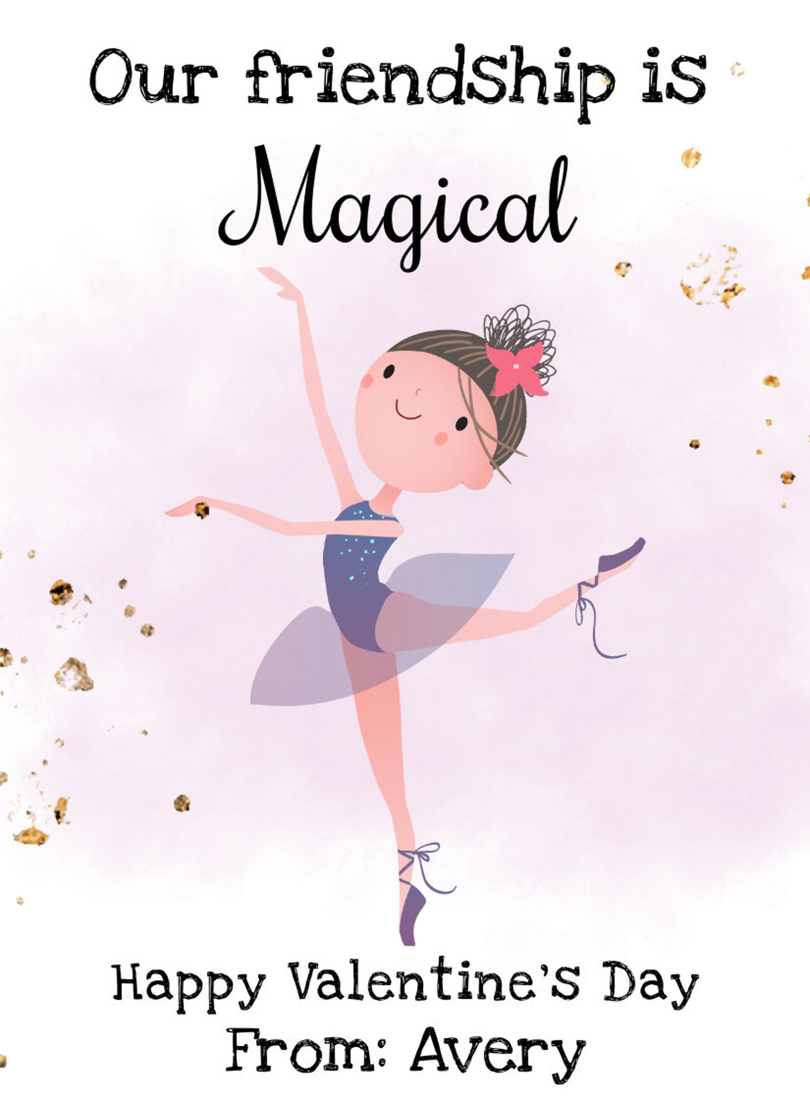 Ballet Valentines Day Card Template, Ballet Valentines Cards for Kids ...