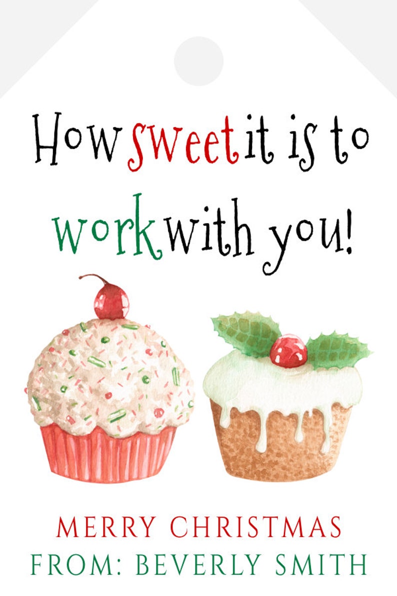 How Sweet It is to Work With You Christmas Gift Tag Template | Etsy
