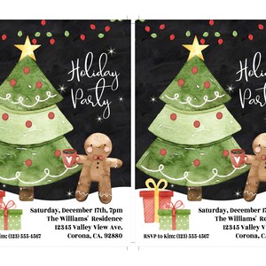 Holiday Party Invitation Template DIY Editable Gingerbread Man ...