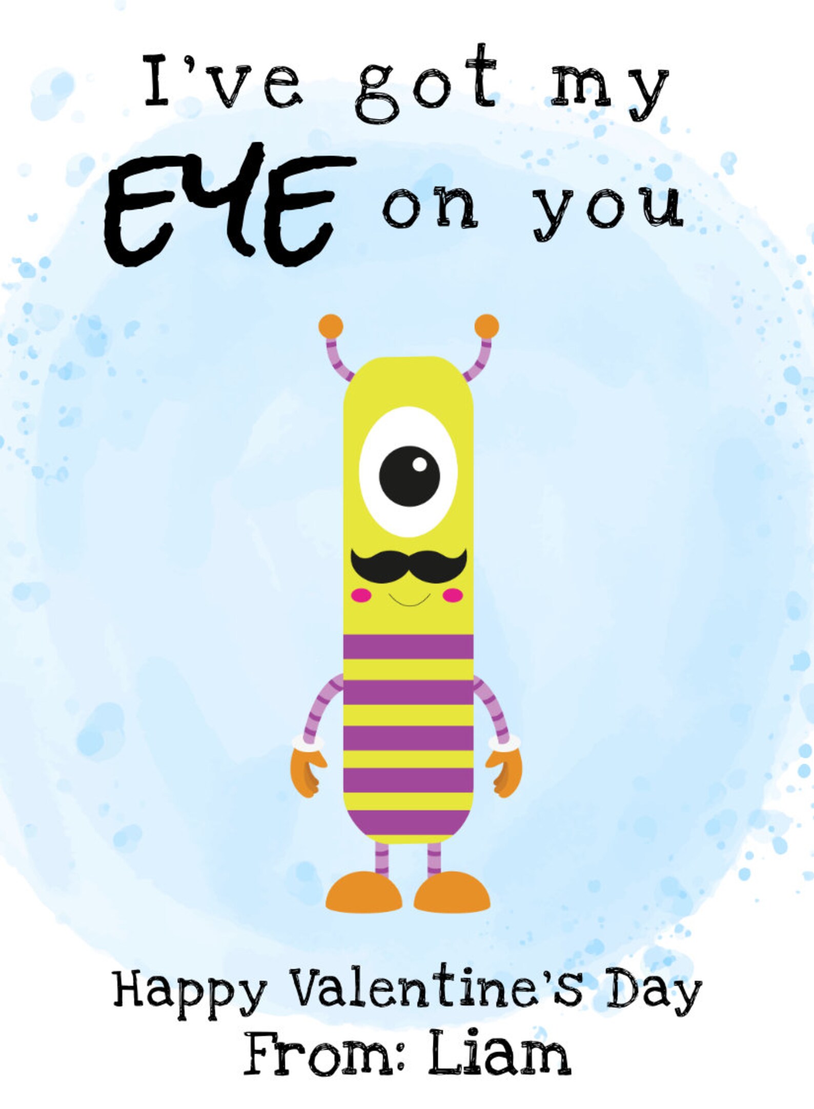 Monster Valentines Day Card Template Monster Valentines Cards | Etsy