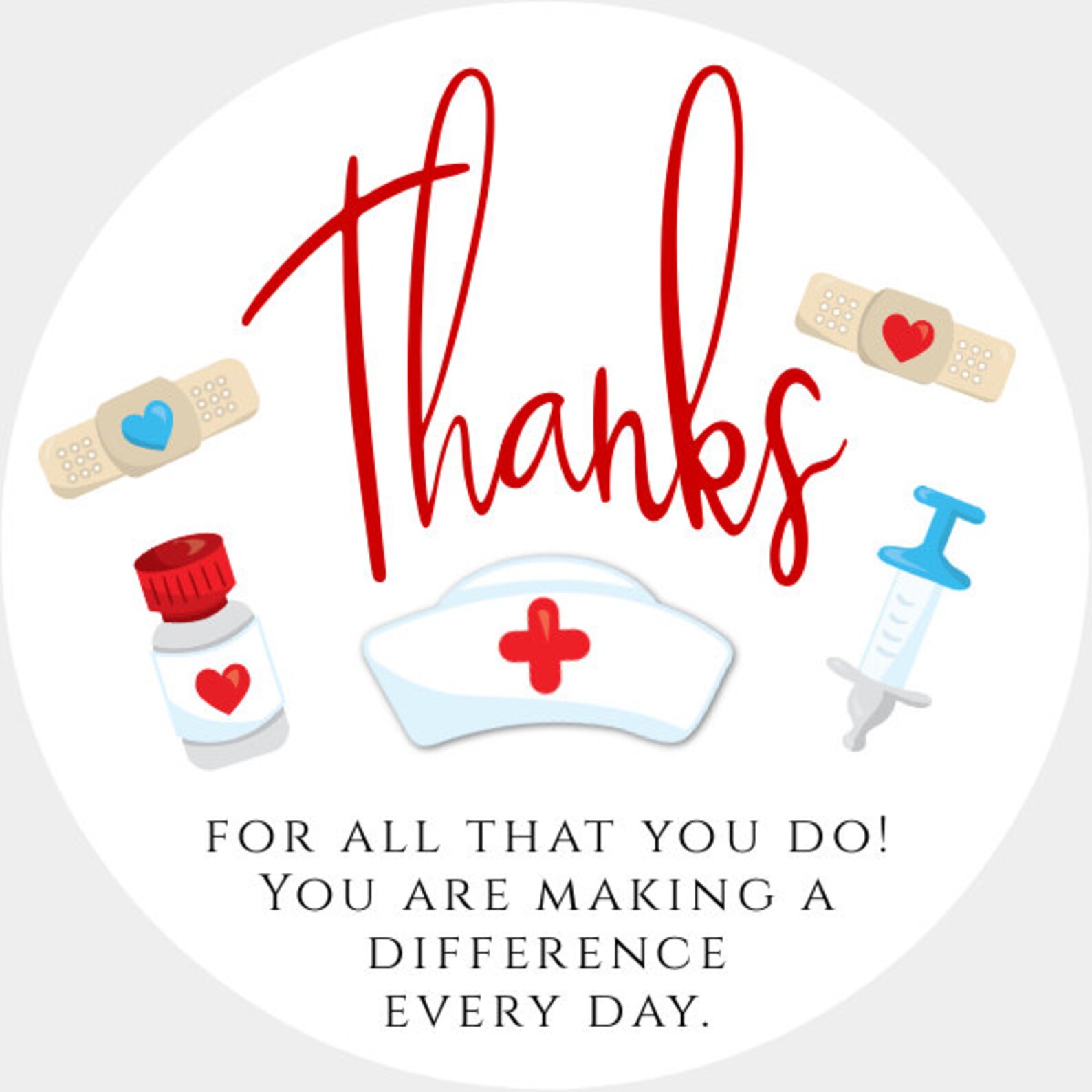 Nurse Gift Tag Editable Template, Frontline Worker Well Wishes ...