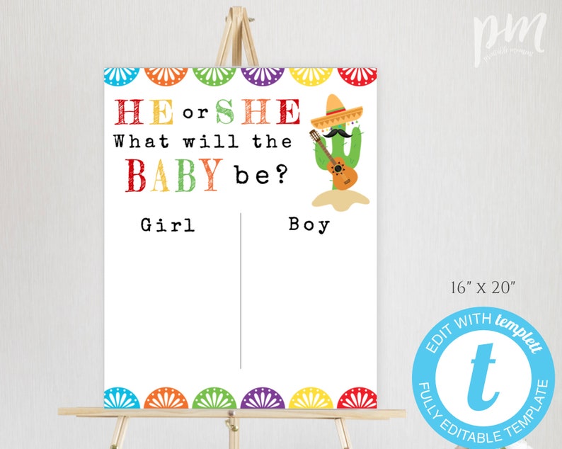 Guess the Baby Gender Sign Template Gender Voting Gender | Etsy