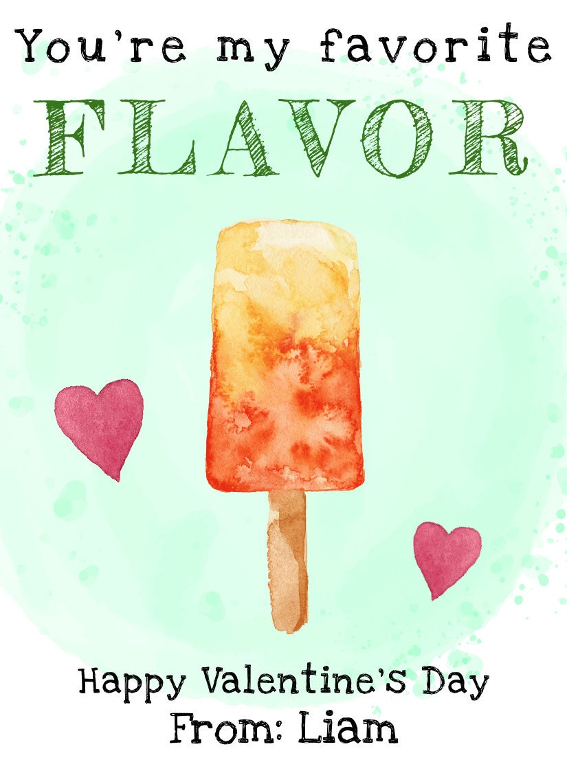 Popsicle Valentines Day Card Template Ice Cream Valentines - Etsy Sweden