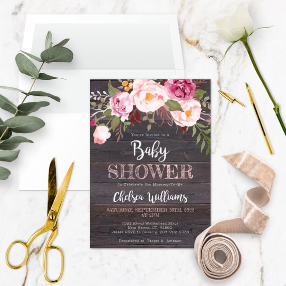 Rustic Baby Shower Invitations Printable Editable Storybook Baby
