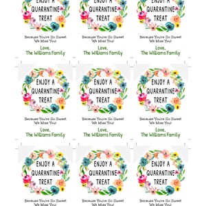 Quarantine Treat Tag Editable Template, Social Distancing Well Wishes ...