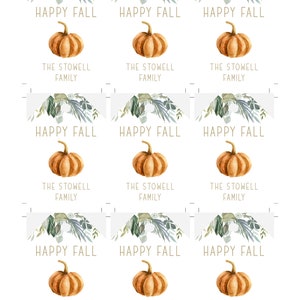 Happy Fall Gift Tag Template, Printable Pumpkin Gift Tag, Personalized ...