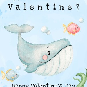 Ocean Valentines Day Card Template, Beach Valentines Cards for Kids ...