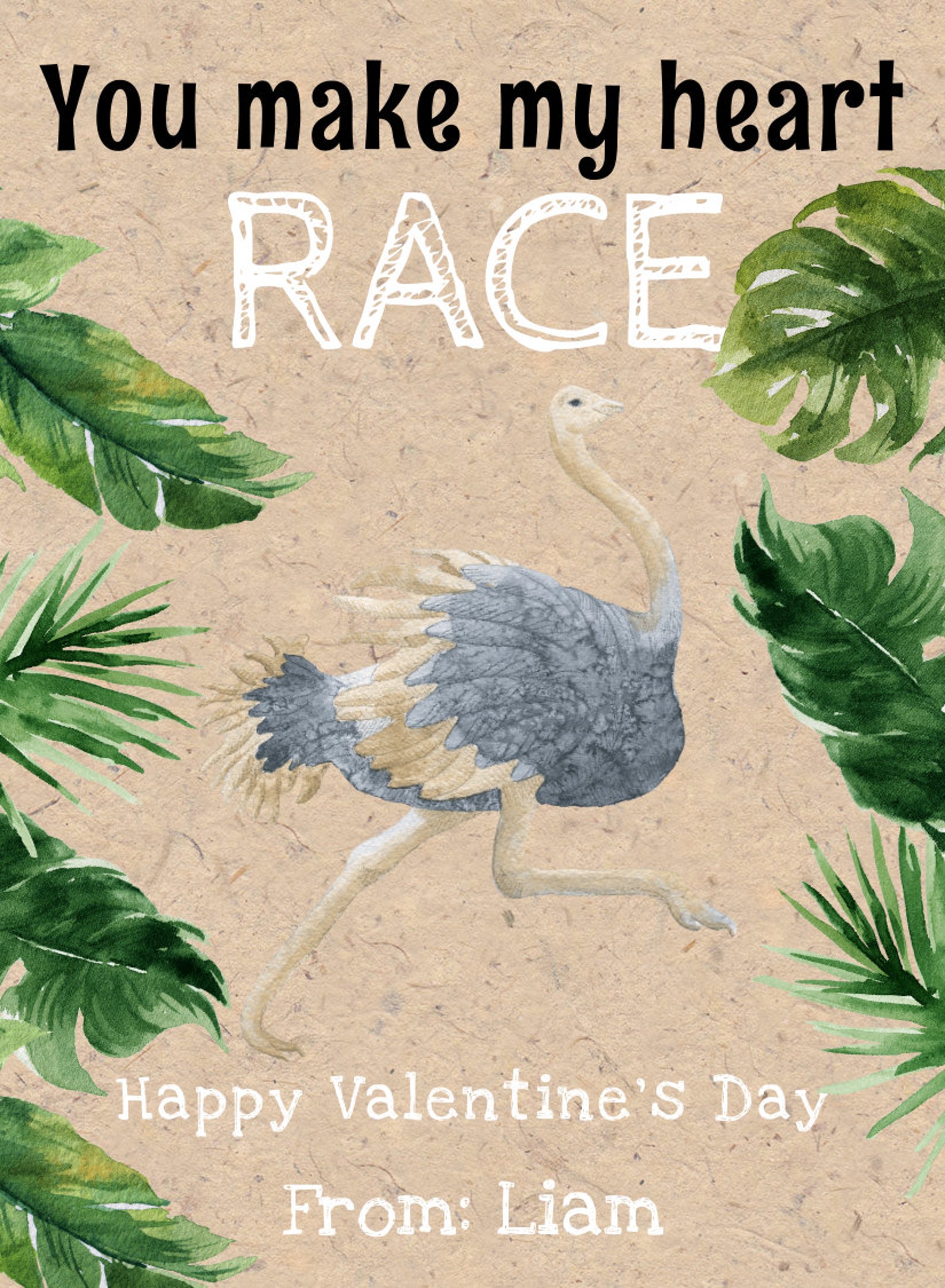 Safari Valentines Day Card Template Safari Valentines Cards - Etsy