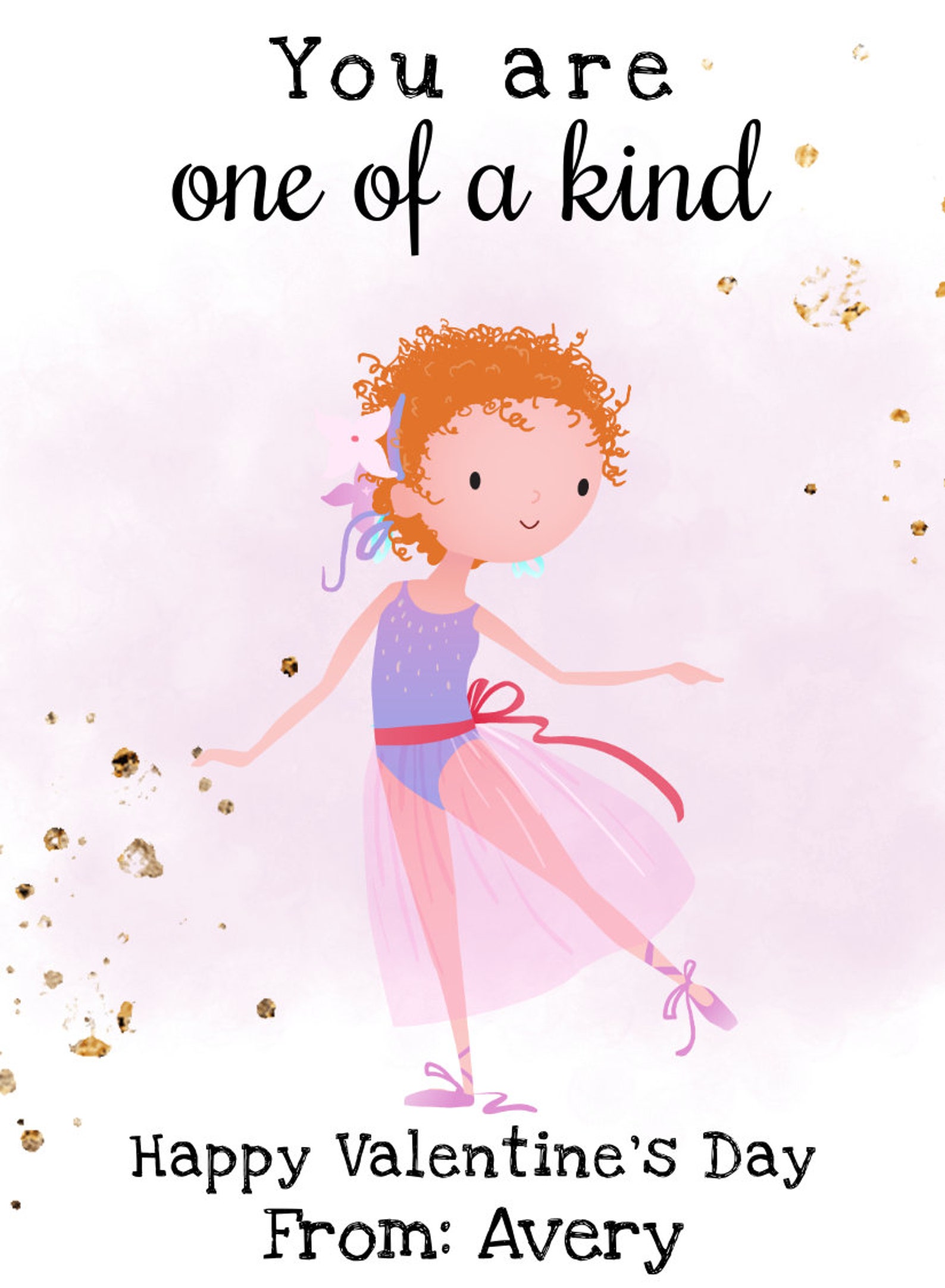 Dance Valentines Day Card Template, Ballet Valentines Cards for Kids ...