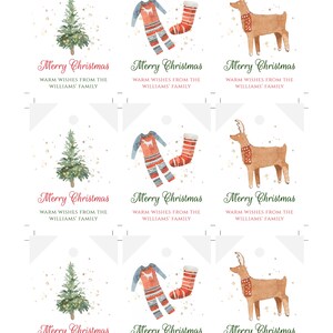 Warm Wishes Gift Tag Template Set of 3, Christmas Gift Tag, Holiday ...