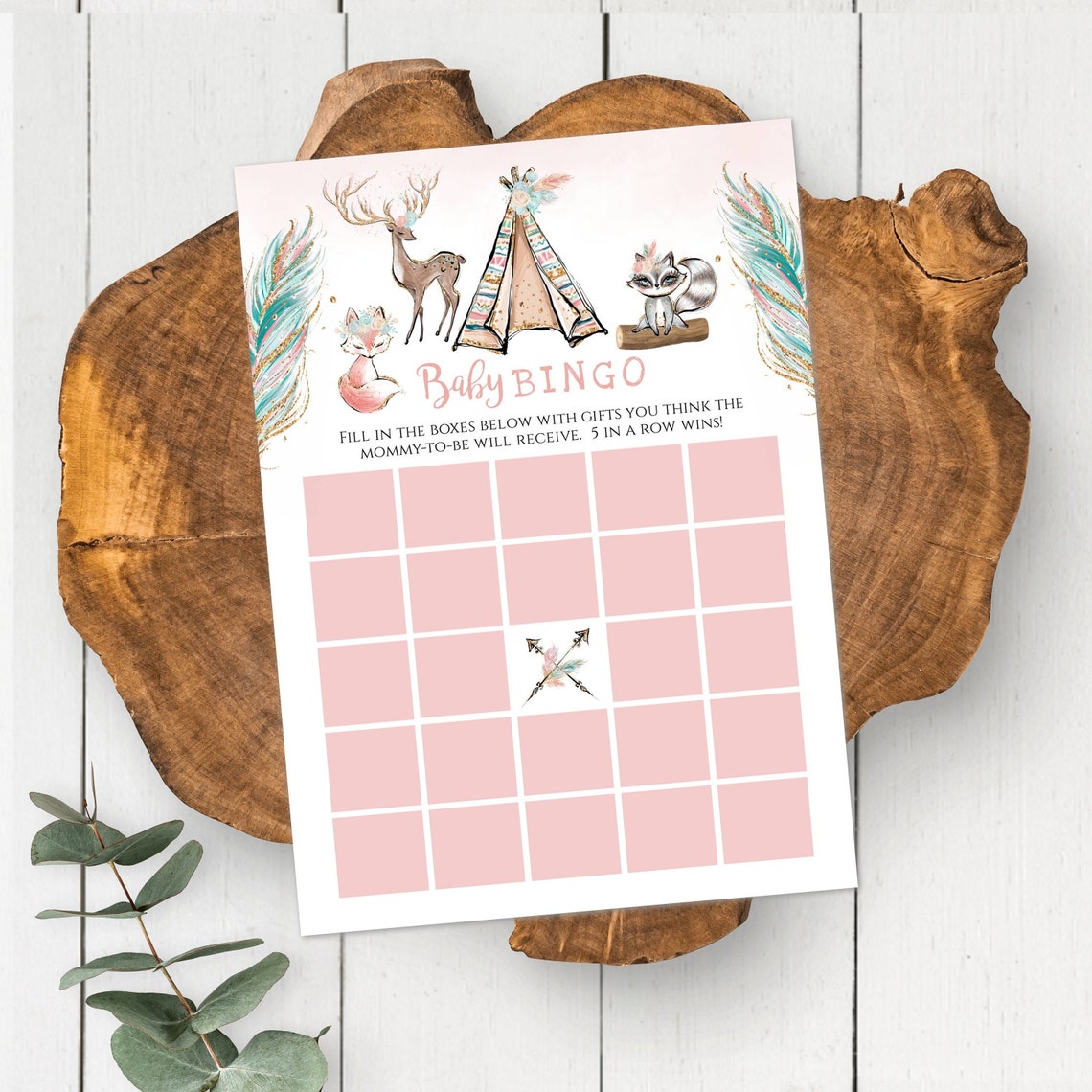 Baby Bingo Present Game Template Woodland Animal Shower Game | Etsy