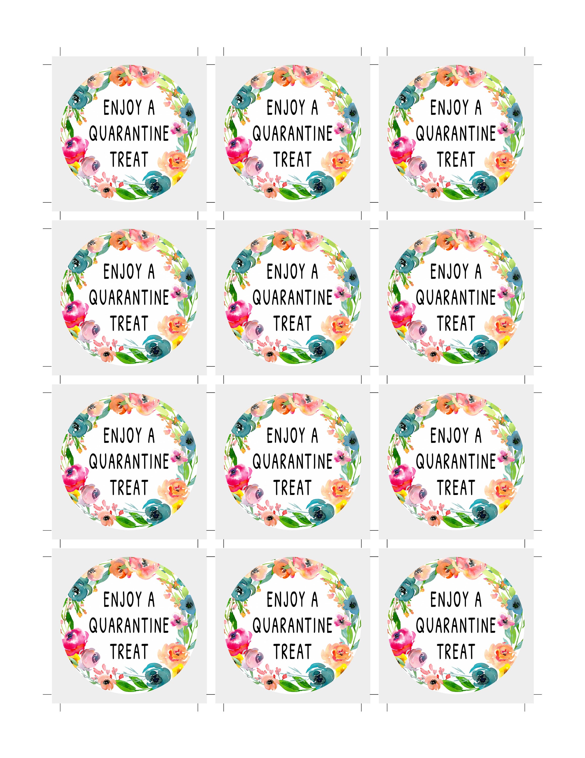 Quarantine Treat Tag Editable Template Social Distancing Well | Etsy