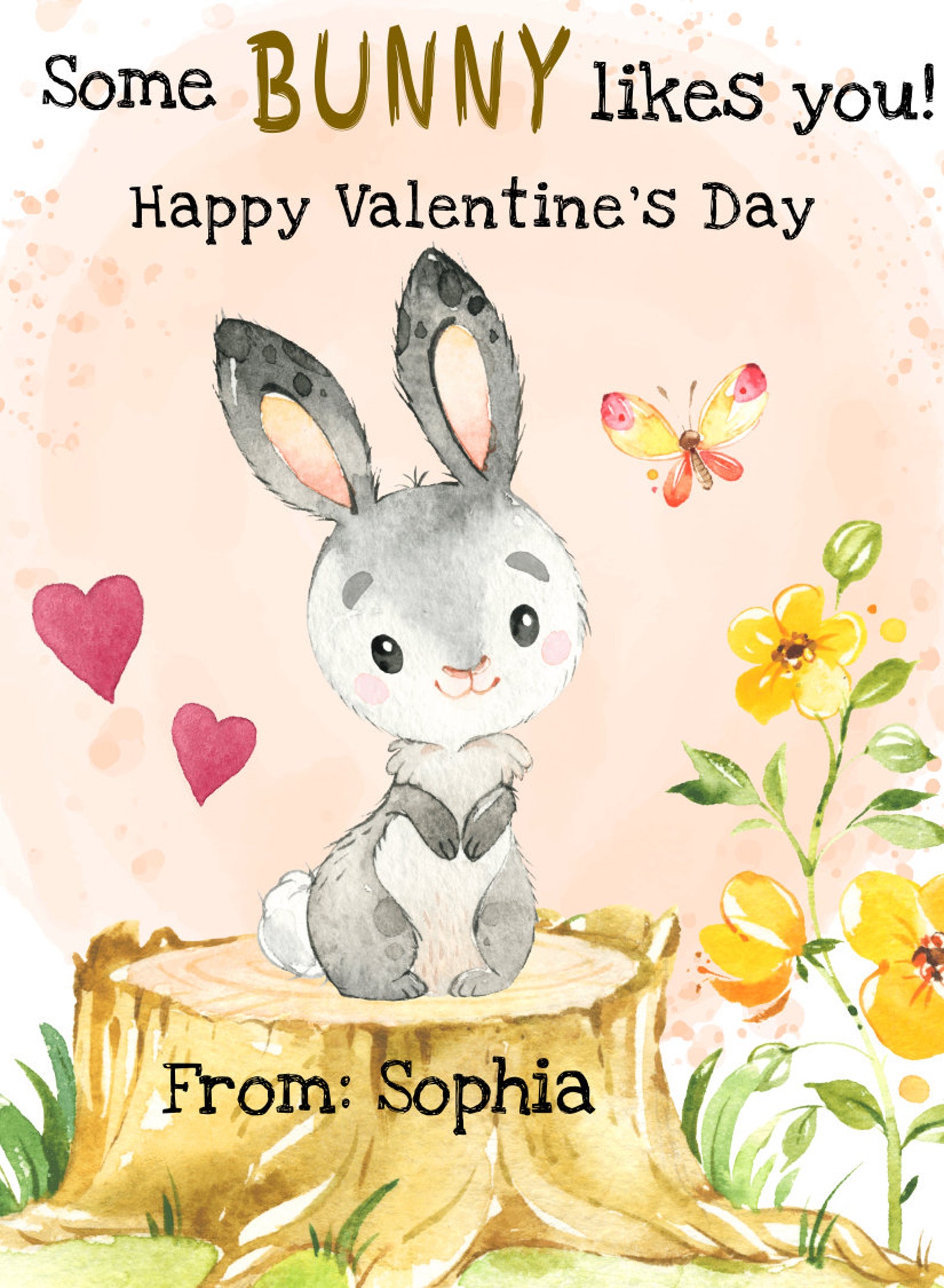Woodland Animal Valentines Day Card Template, Forest Animal Valentines ...