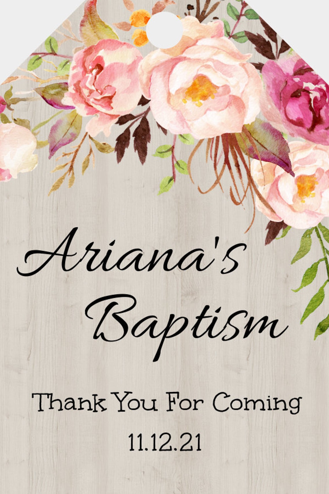 Baptism Favor Tag Template Set Tag Personalized Editable | Etsy
