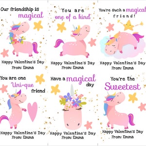 Magical Valentines Day Card Template, Unicorn Valentines Cards for Kids ...