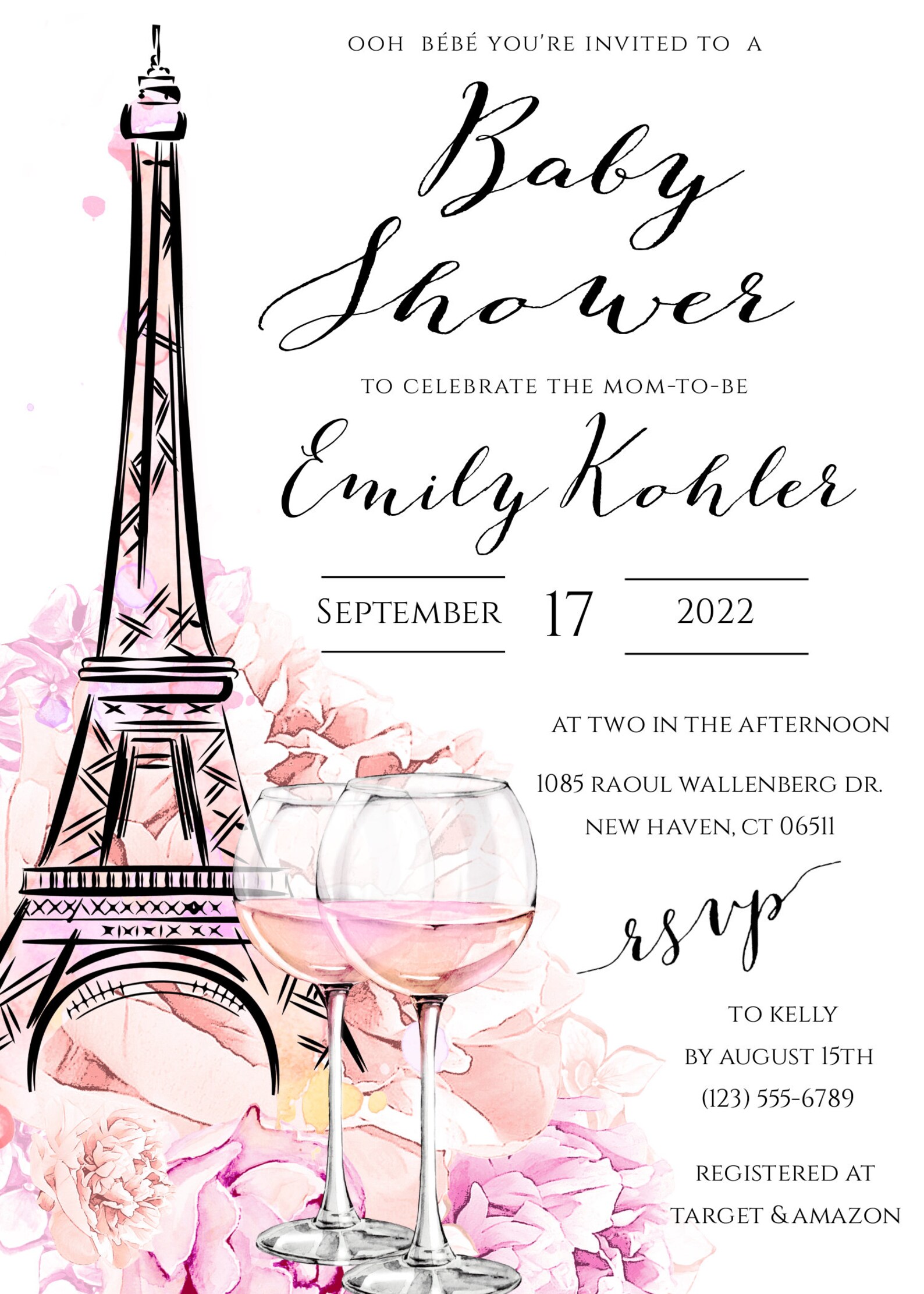 Paris Baby Shower Template Invitation Set, French Baby Shower Invite ...
