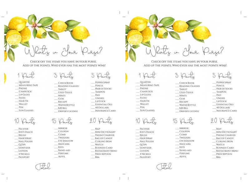 Lemon Baby Shower Game Template Set Game Bundle for Lemon - Etsy