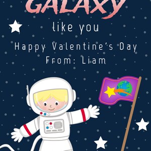Space Valentine Card Template, Outer Space Valentines Cards for Kids ...