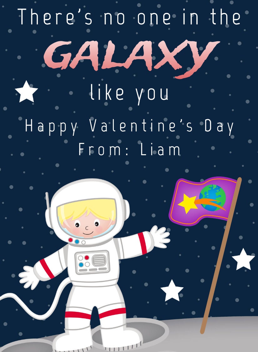 Space Valentine Card Template, Outer Space Valentines Cards for Kids ...