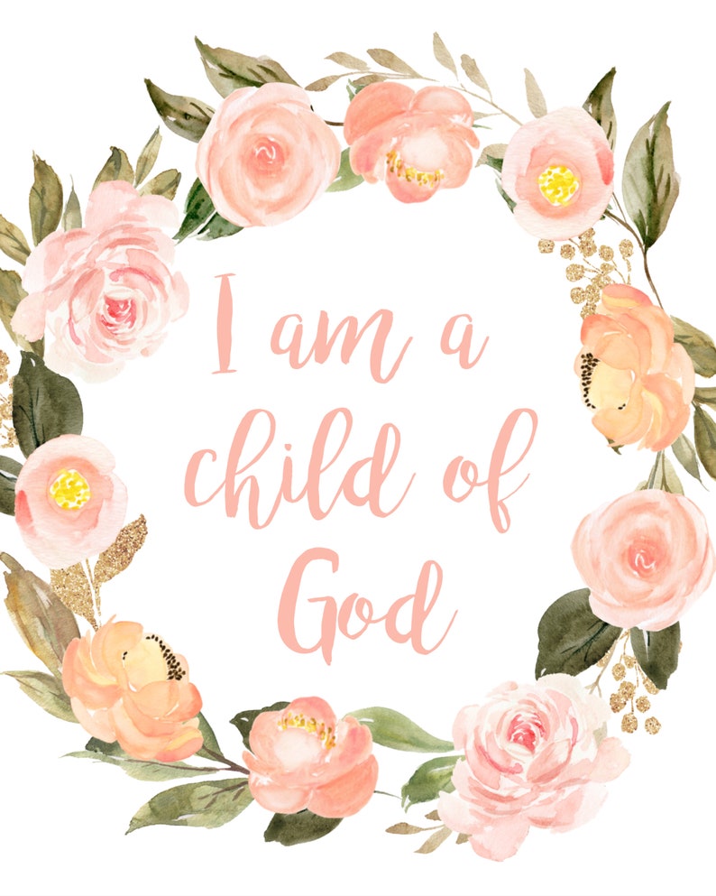 I Am a Child of God Sign Template for Baptism, 8x10 Printable Baptism ...
