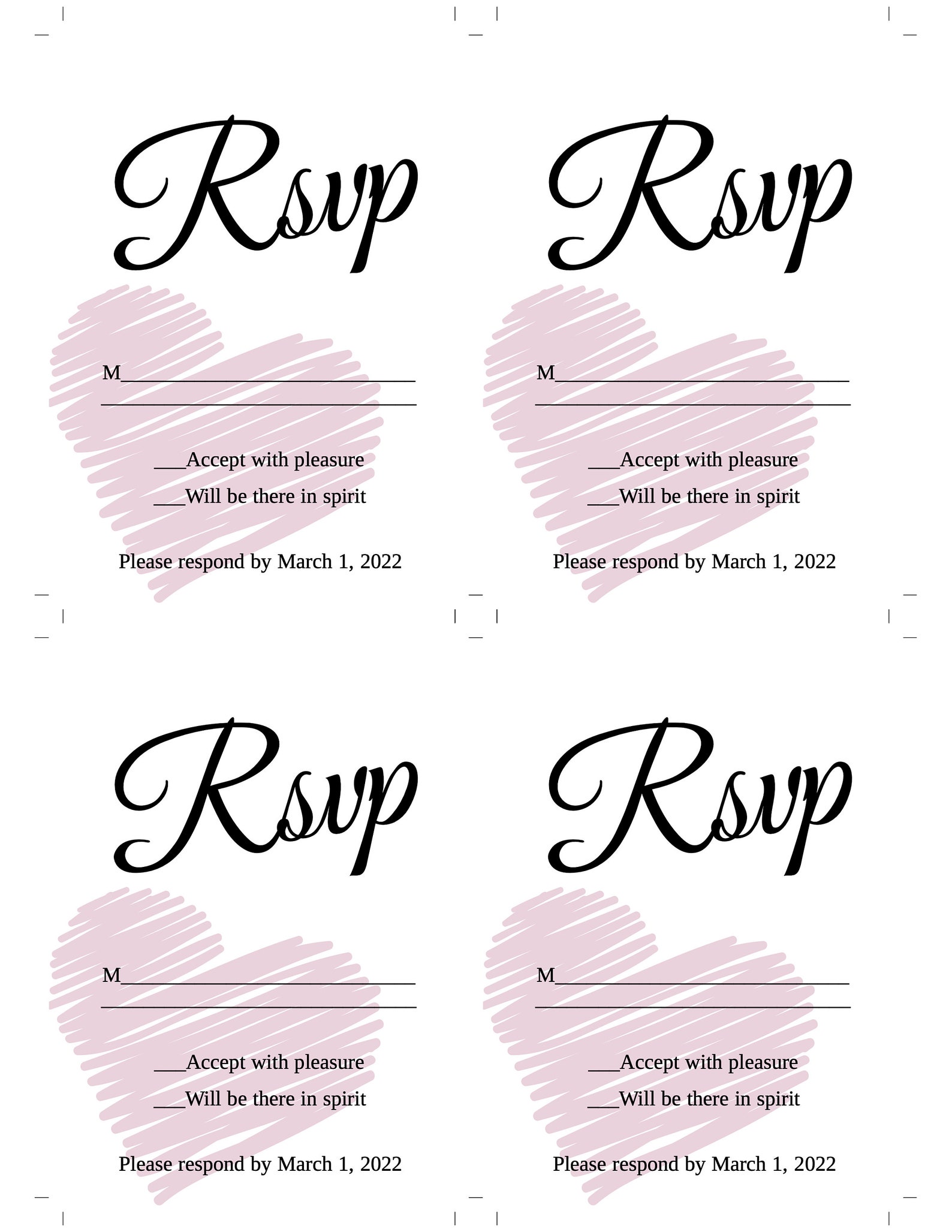 Heart Wedding Invitation Template, Printable Invitation, Instant ...