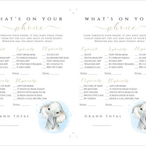 Blue Elephant Baby Shower Game Bundle Template Set, Elephant Shower ...