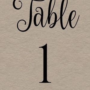 Rustic Table Number Template, Wedding Printable Template, Calligraphy ...